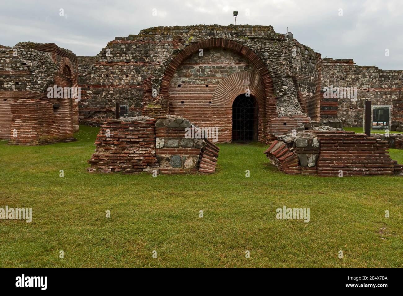 Ancient buildings on the inside of the main entrance of ancient Roman ...
