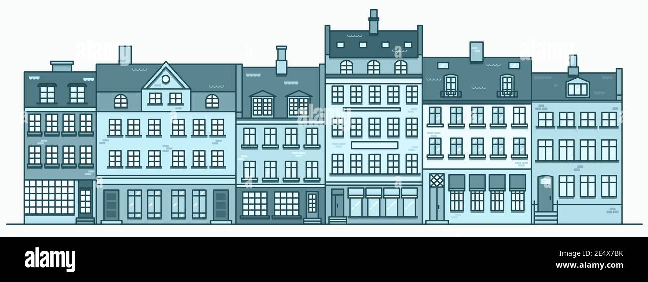 Row Of Houses Vector