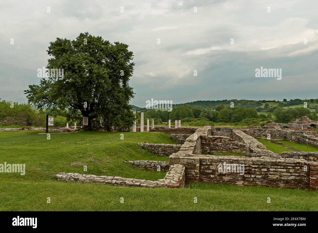 View of some of the preserved ruins of the ancient Roman complex of ...
