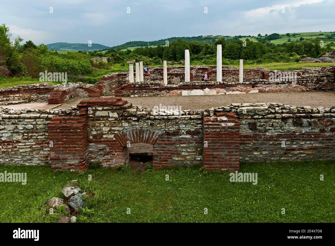 View of some of the preserved ruins of the ancient Roman complex of ...