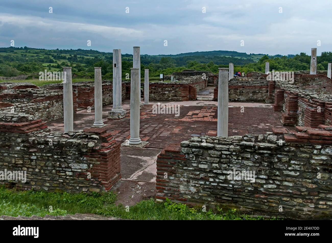 View of some of the preserved ruins of the ancient Roman complex of ...