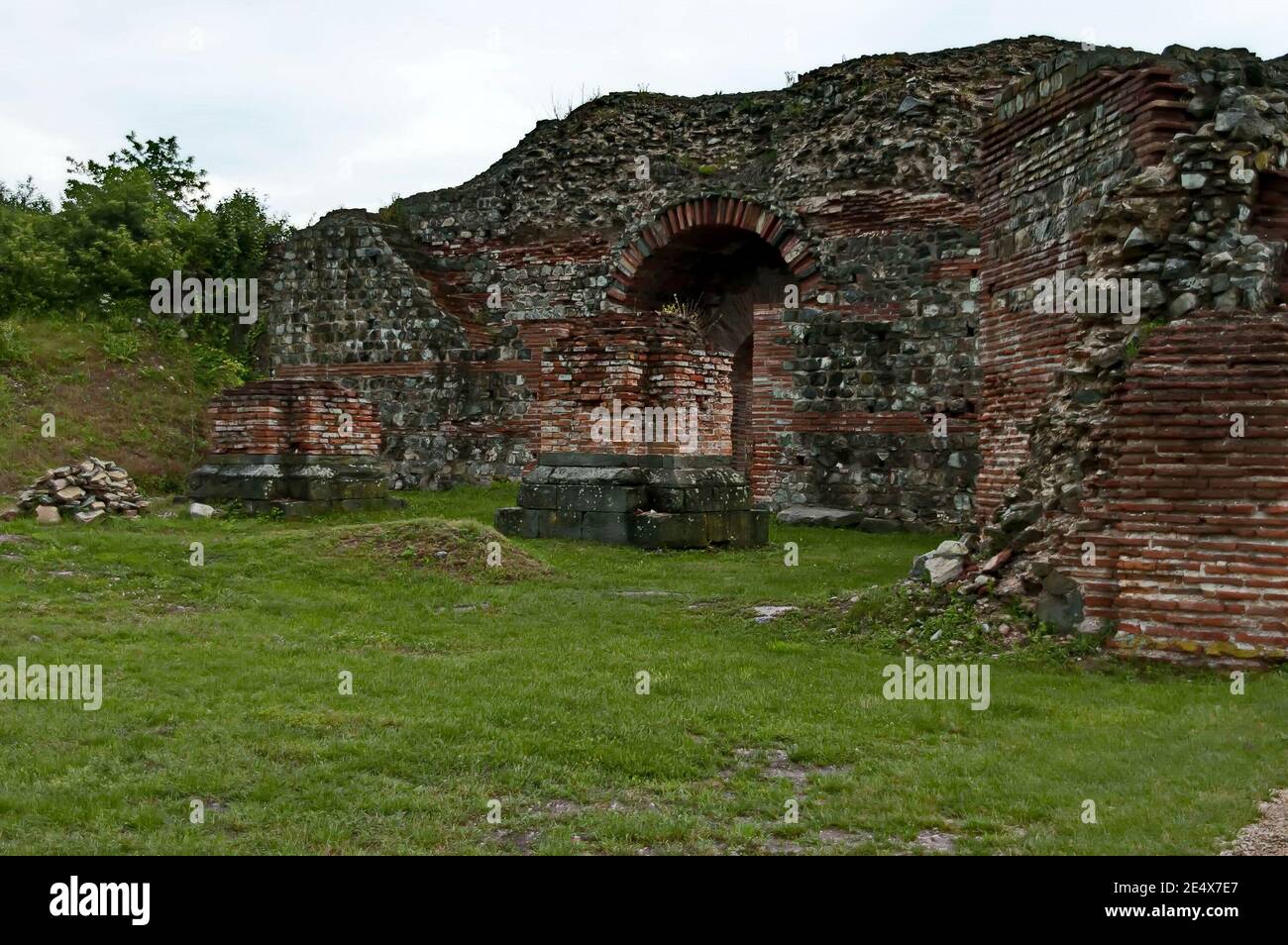 Ancient buildings on the inside of the main entrance of ancient Roman ...
