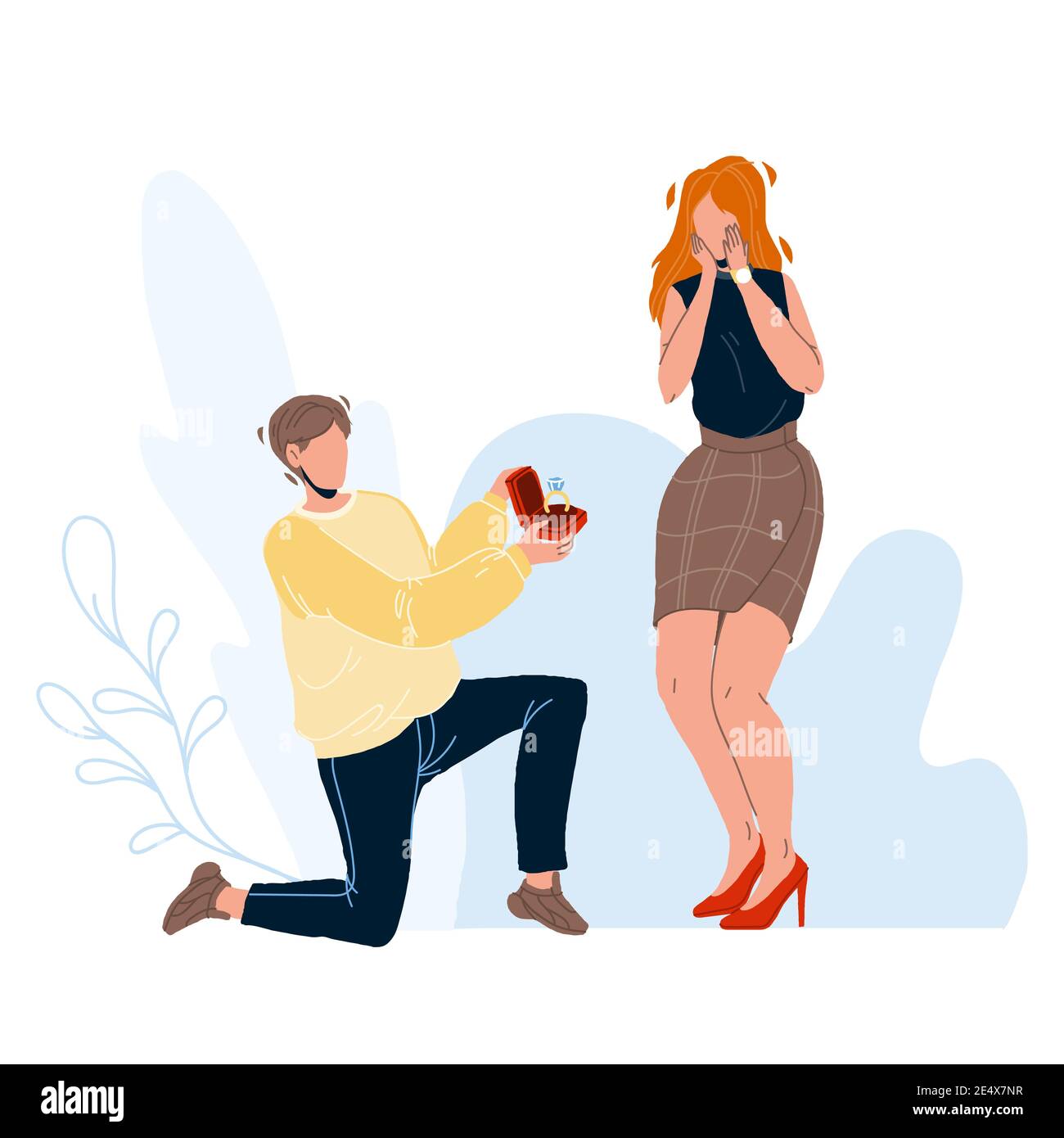 Man Proposing Beautiful Woman To Marry Vector Stock Vector Image & Art ...