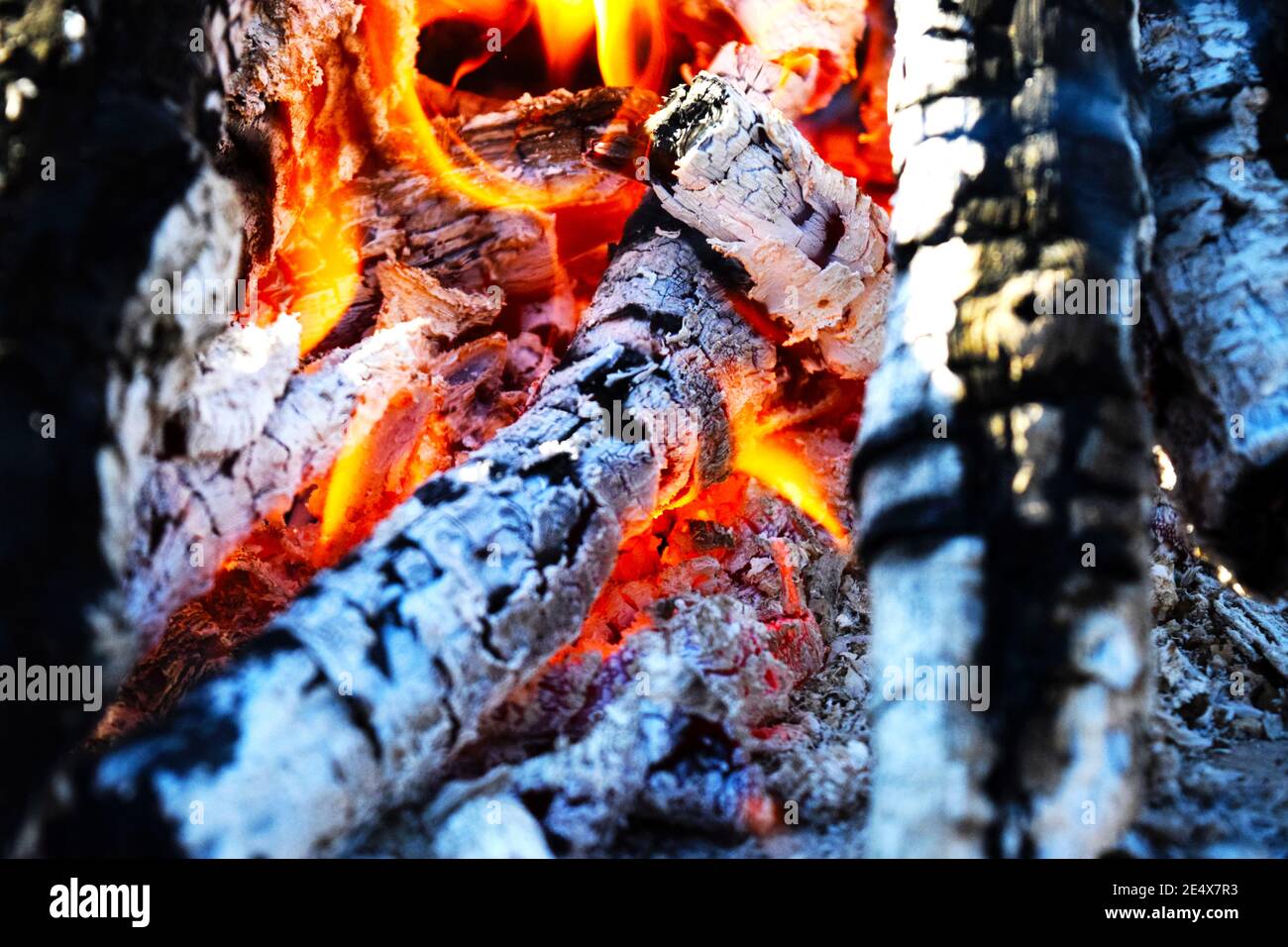 Flames smoke and hot coals of fire.Brazier of hot coals Stock Photo - Alamy