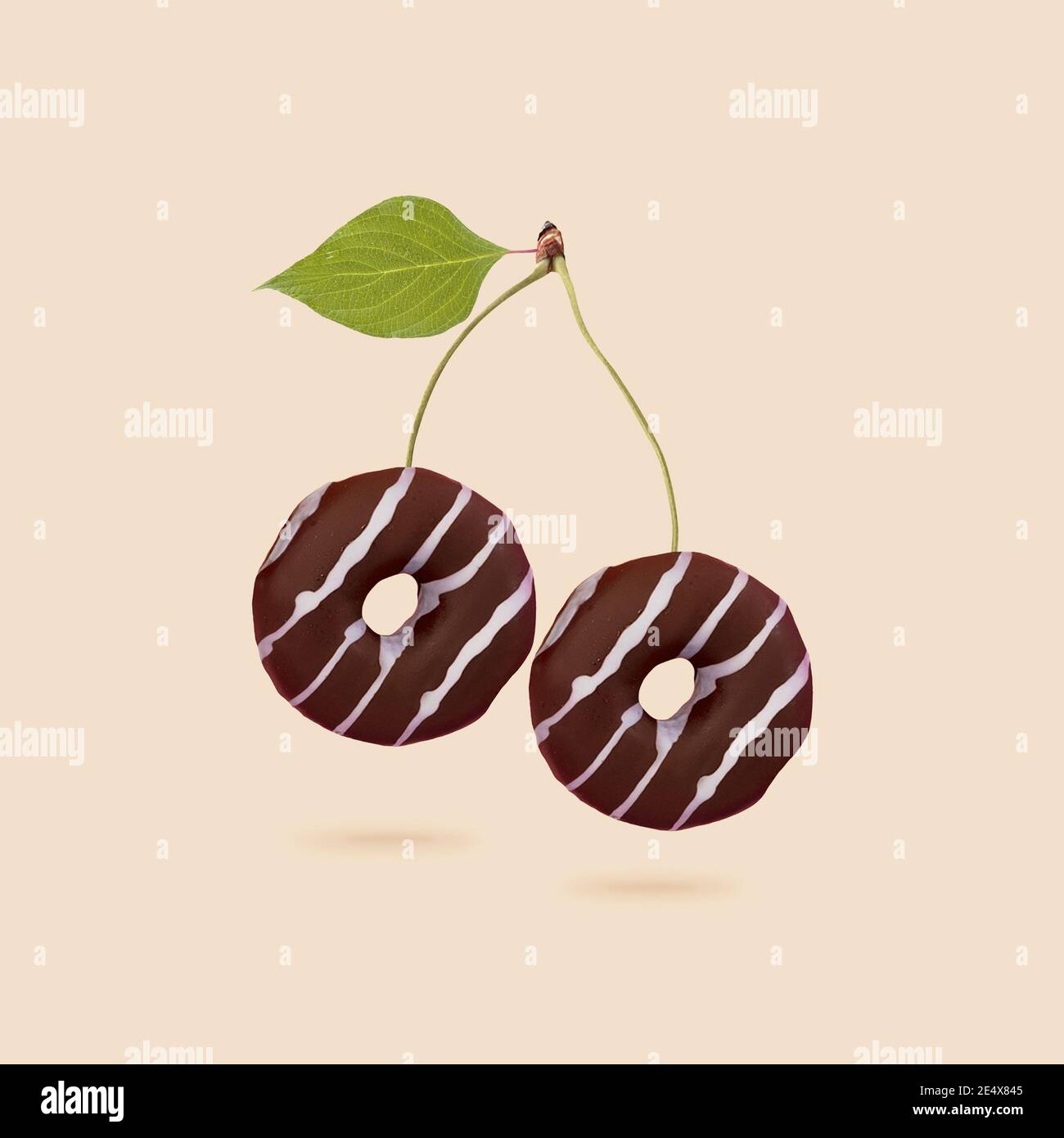 Delicious. Alterntative cheery like donut with glaze. Copyspace. Modern ...