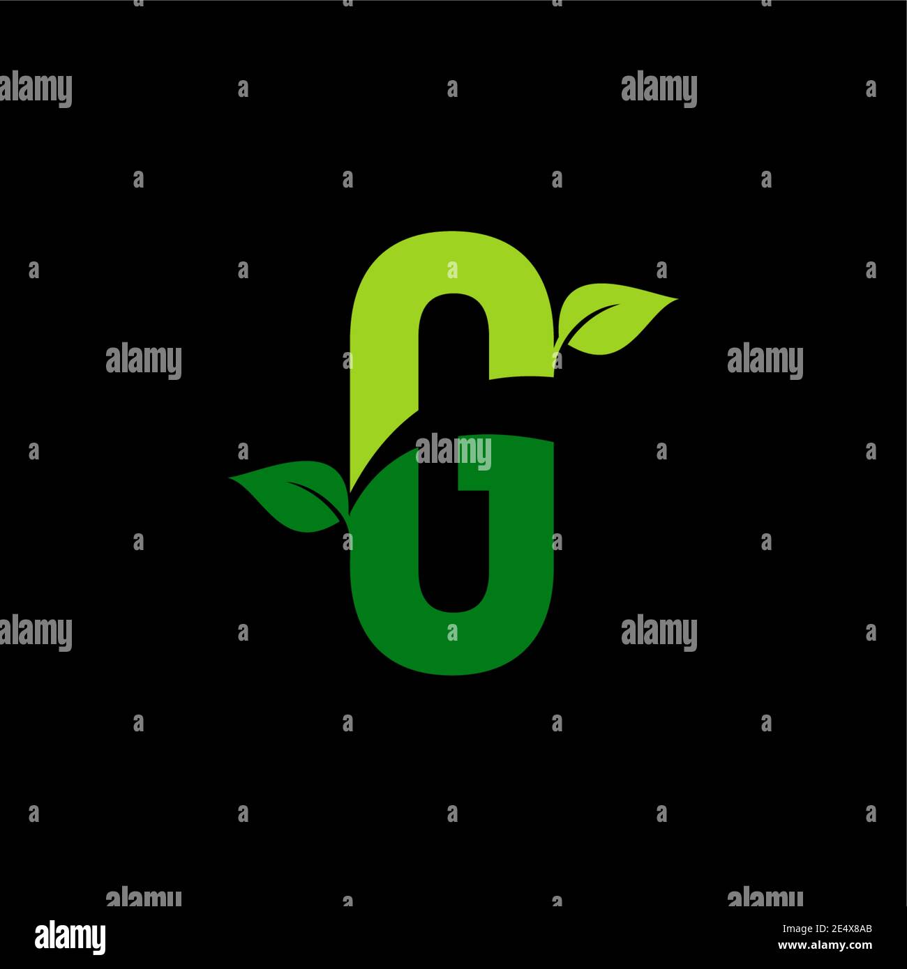 green G letter with leaf logo vector template Stock Vector Image & Art ...