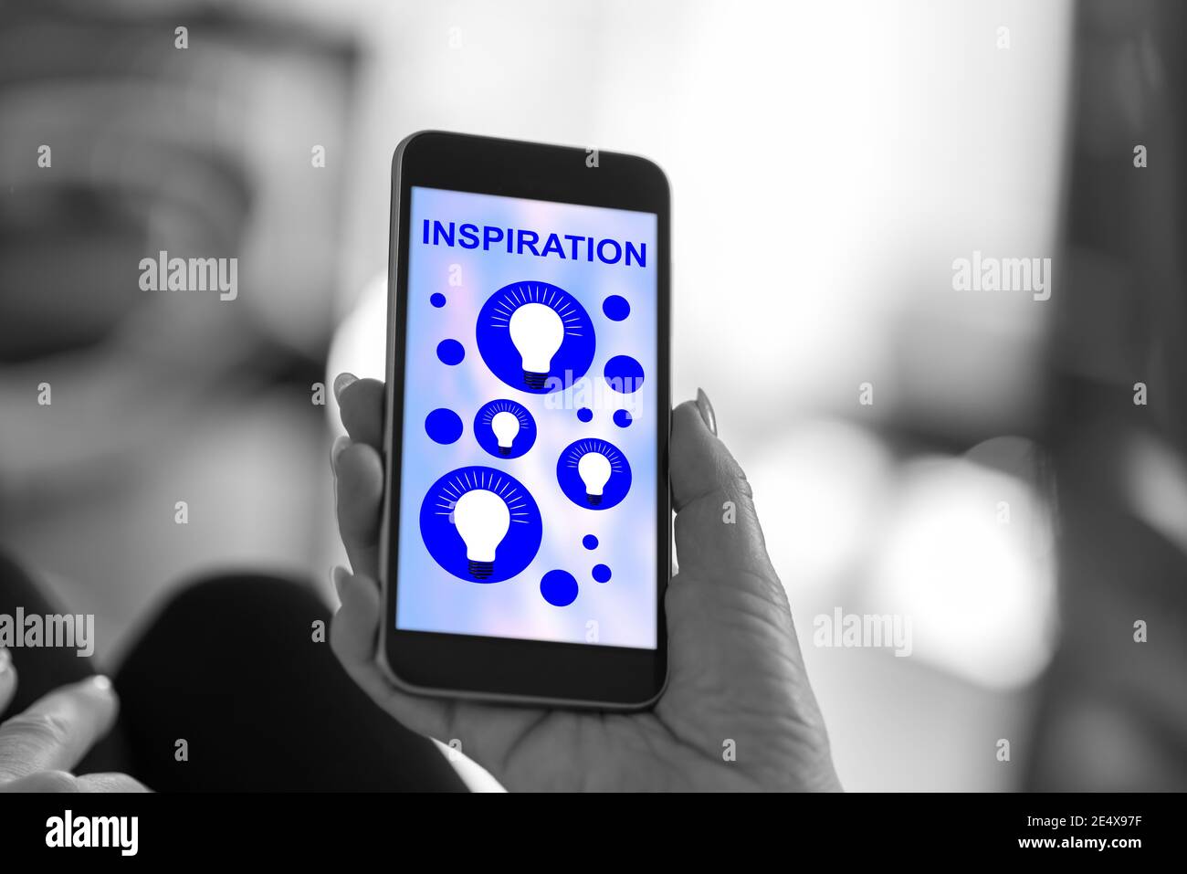 Smartphone screen displaying an inspiration concept Stock Photo - Alamy
