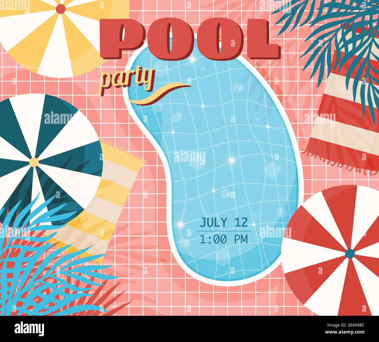 Bikini pool vintage Stock Vector Images - Alamy