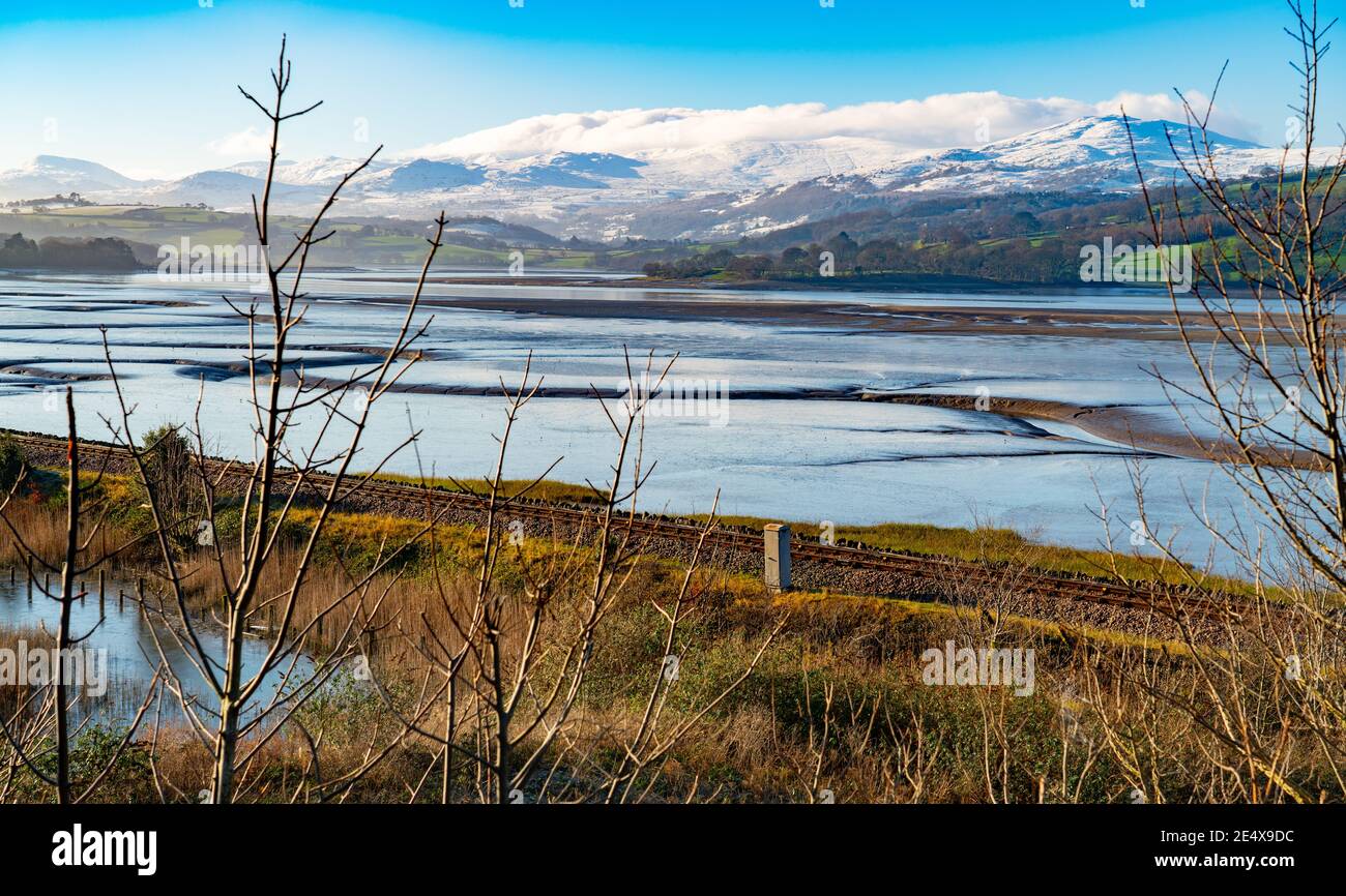 The River Conwy Estuary, viewed from Glan Conwy looking towards Tal Y ...