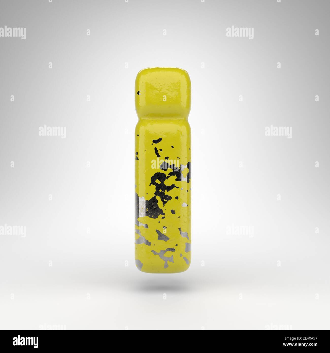 Letter I lowercase on white background. 3D rendered font with old ...