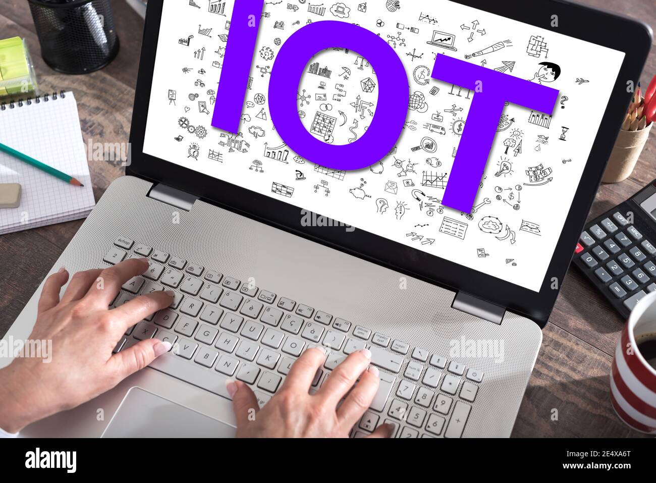 Iot concept shown on a laptop screen Stock Photo - Alamy