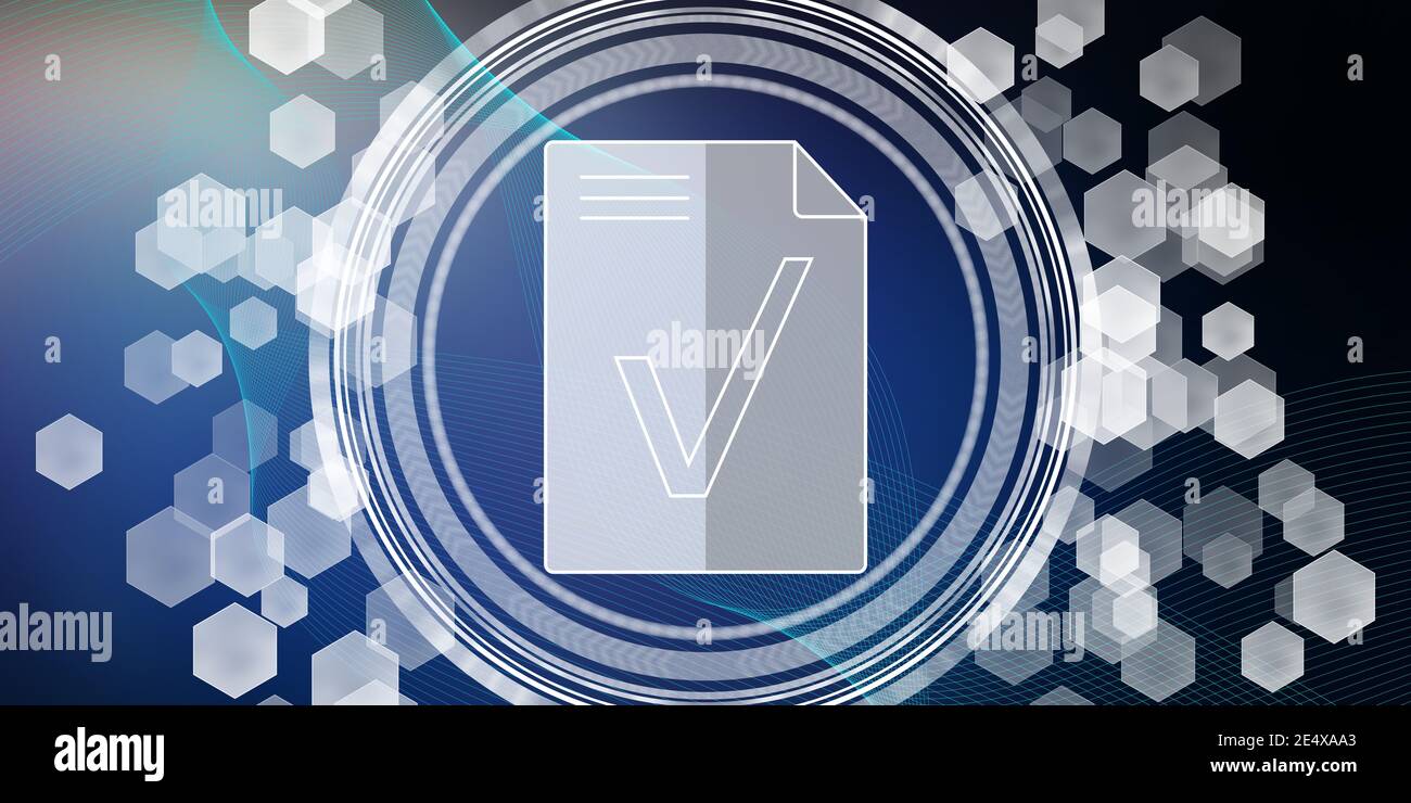 Illustration of a document validation concept Stock Photo - Alamy