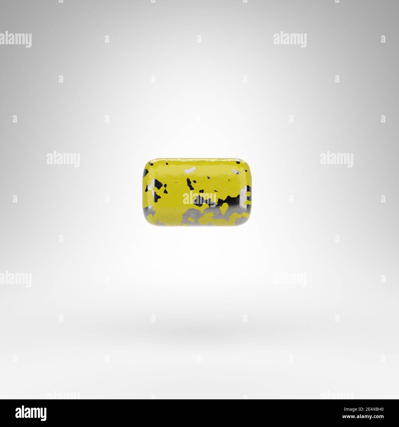 Minus symbol on white background. 3D rendered sign with old yellow ...
