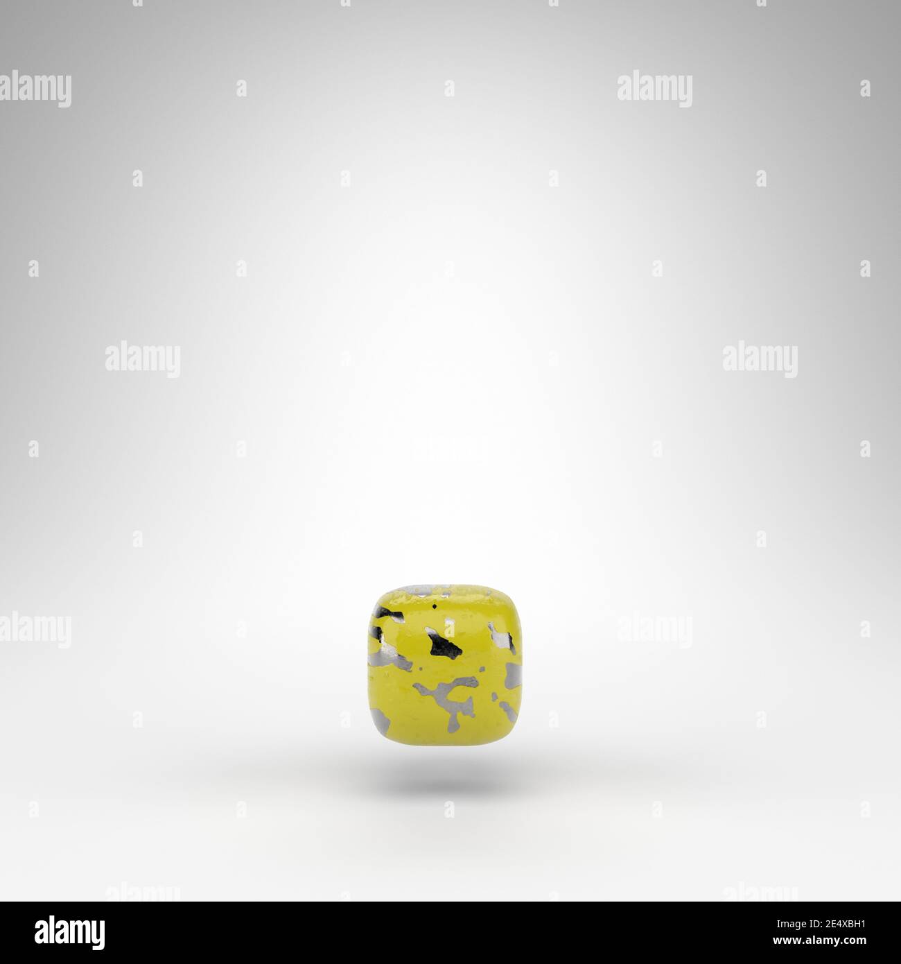 Period symbol on white background. 3D rendered sign with old yellow ...