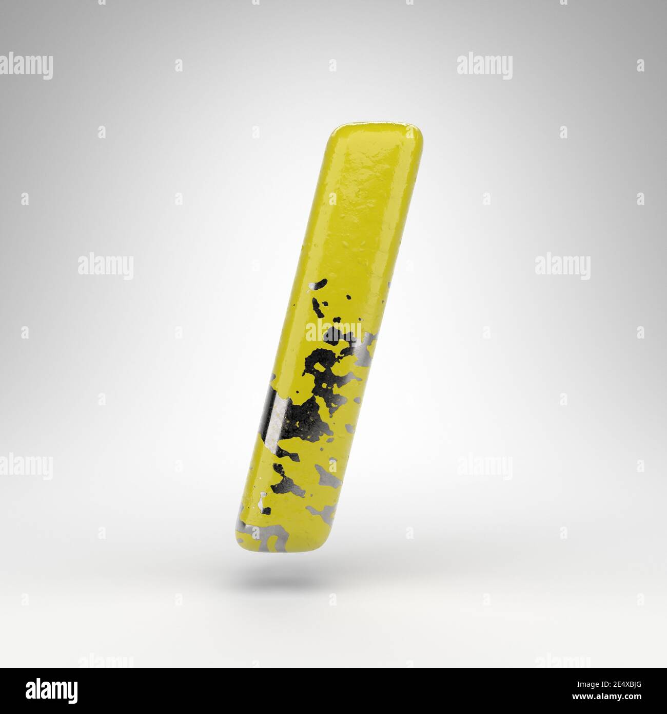 Forward slash symbol on white background. 3D rendered sign with old ...