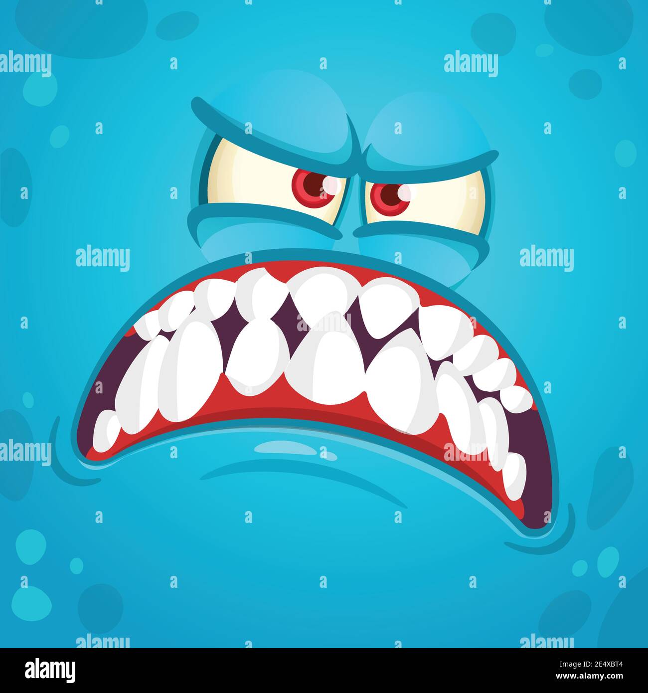 Angry grim cartoon monster face expression. Vector Halloween monster ...