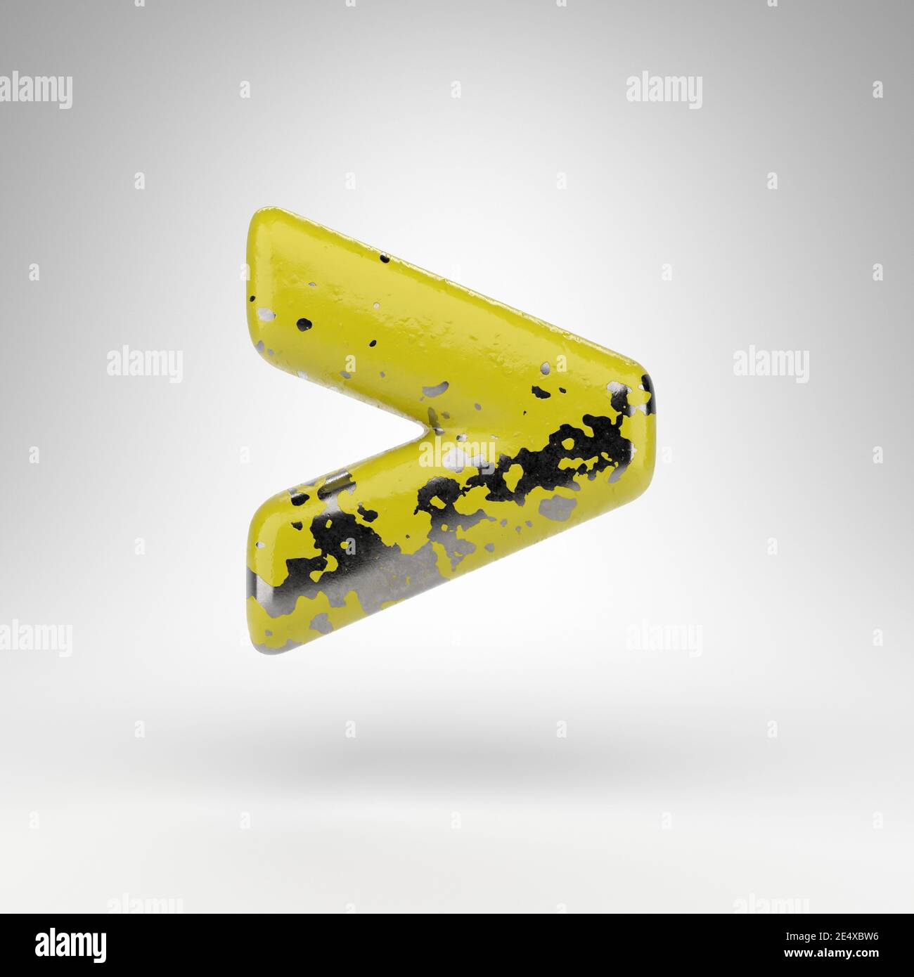 More than symbol on white background. 3D rendered sign with old yellow ...