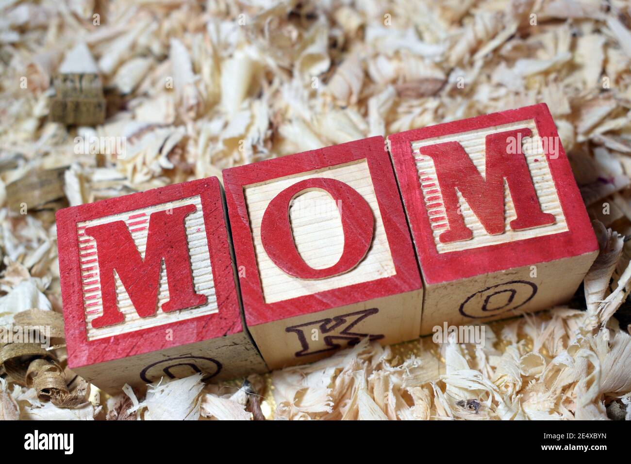 Wooden block word mom hi-res stock photography and images - Alamy