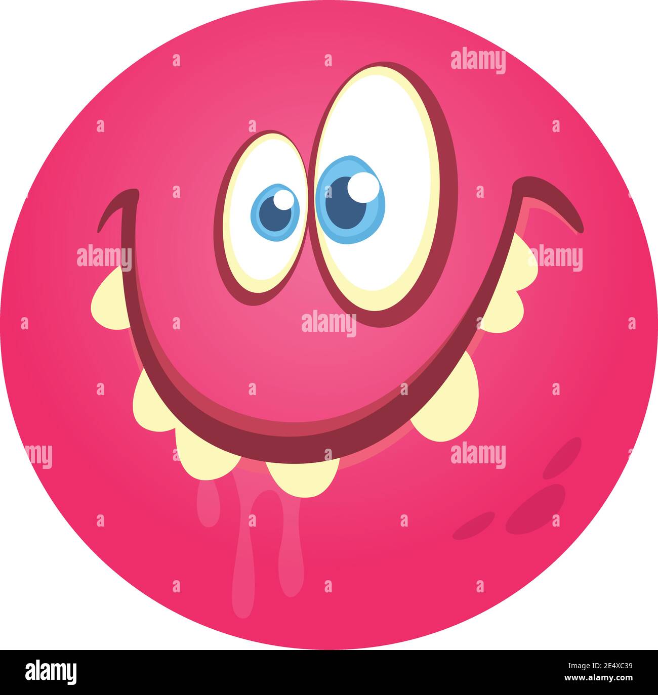 Funny cartoon monster face. Vector Halloween monster round avatar Stock ...