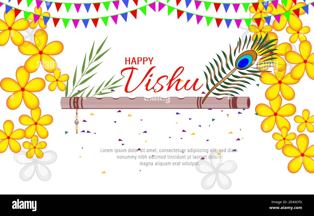 Illustration of Happy Vishu. Kerala festival with Vishu Kani,vishu ...