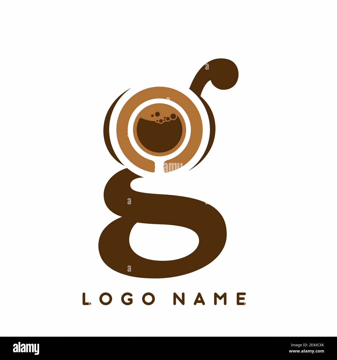 classic g initial letter with coffee cup sign logo vector template ...