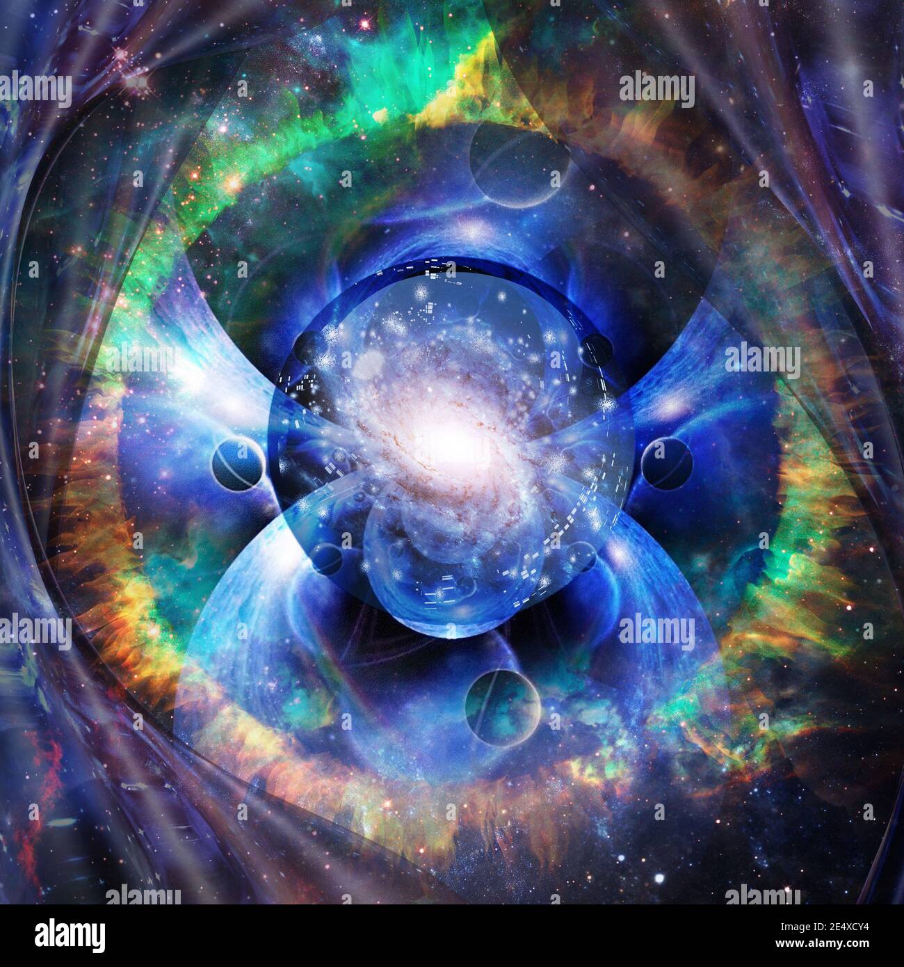 Galaxy sphere in surreal space. 3D rendering Stock Photo - Alamy