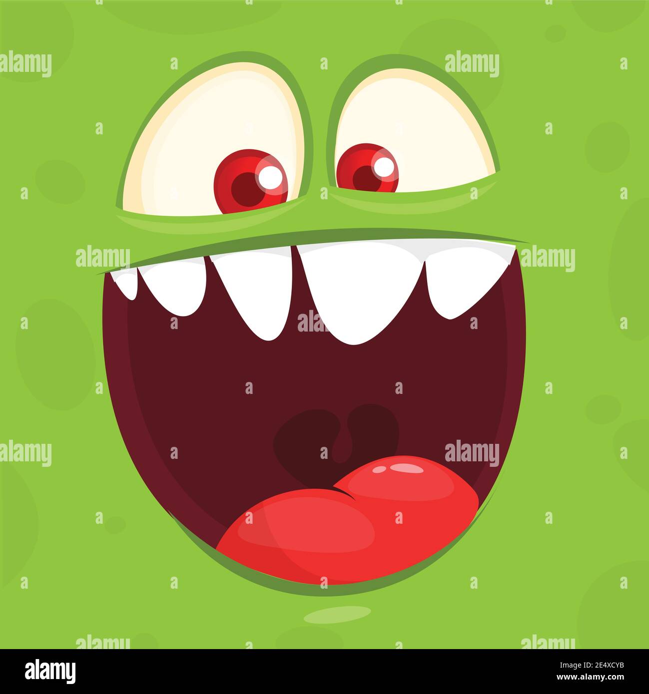 Funny cartoon monster face. Vector Halloween monster square avatar ...