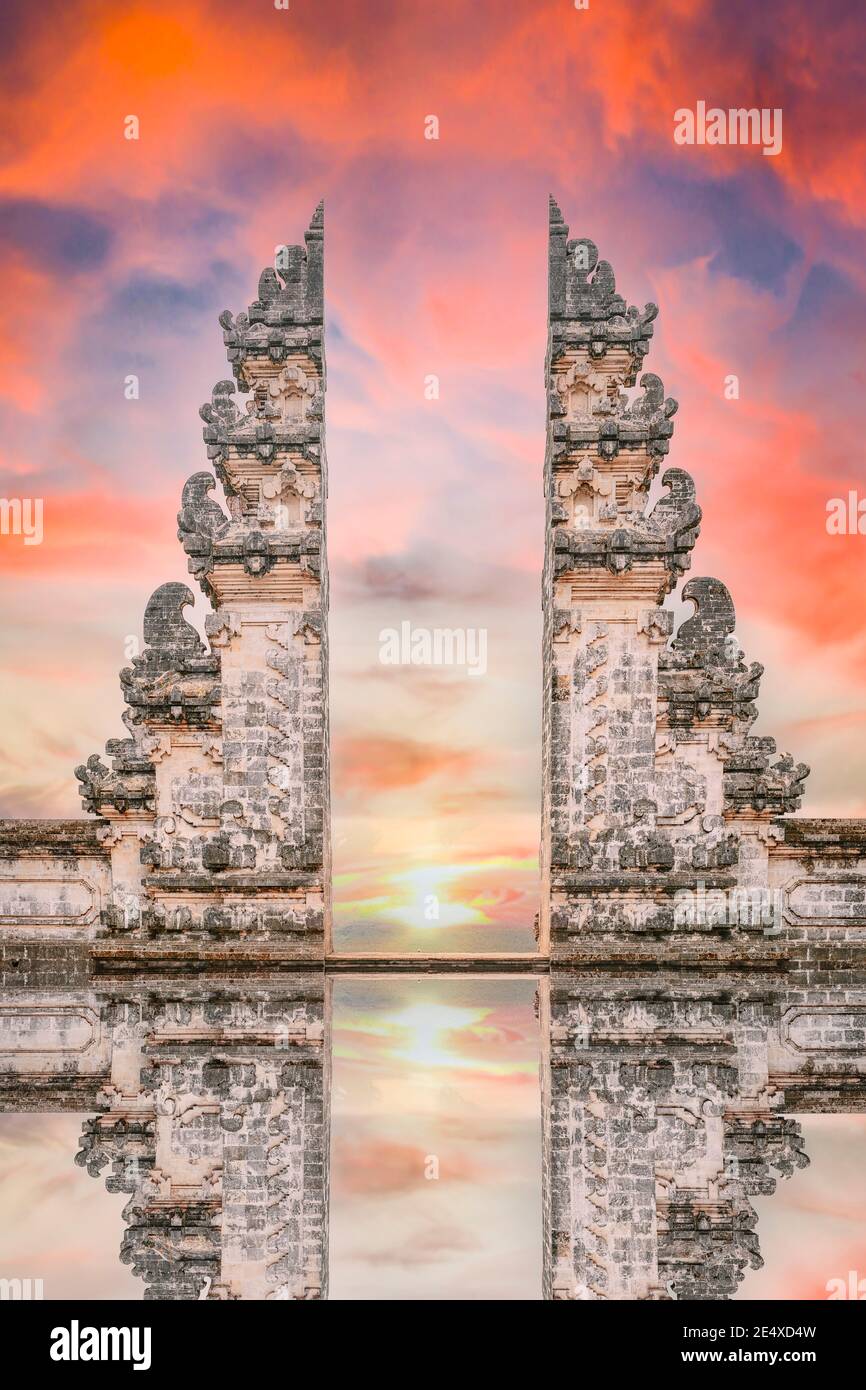 Stunning view of the Gate of Heaven with its reflection in the water ...