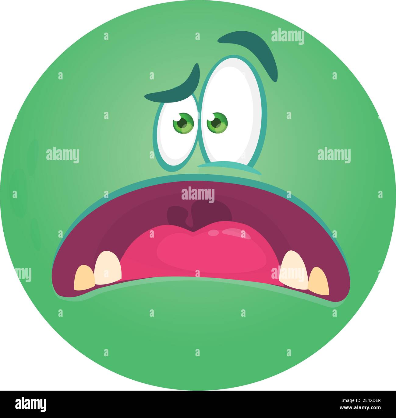 Funny cartoon zombie face. Vector Halloween monster round avatar Stock ...