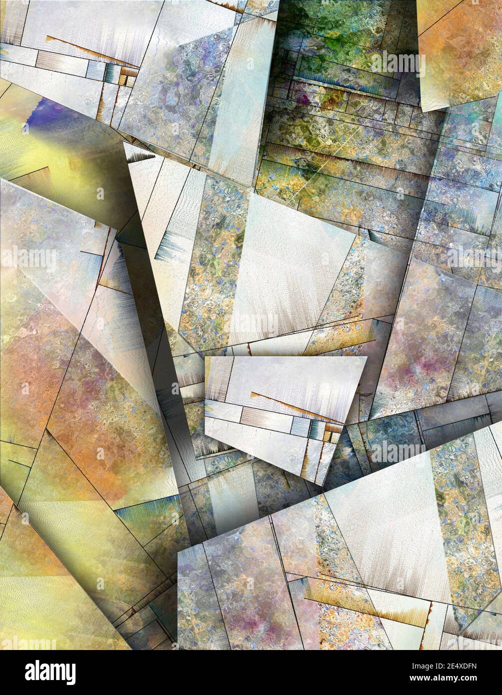 Angular Colorful Abstract Painting. 3D rendering Stock Photo - Alamy