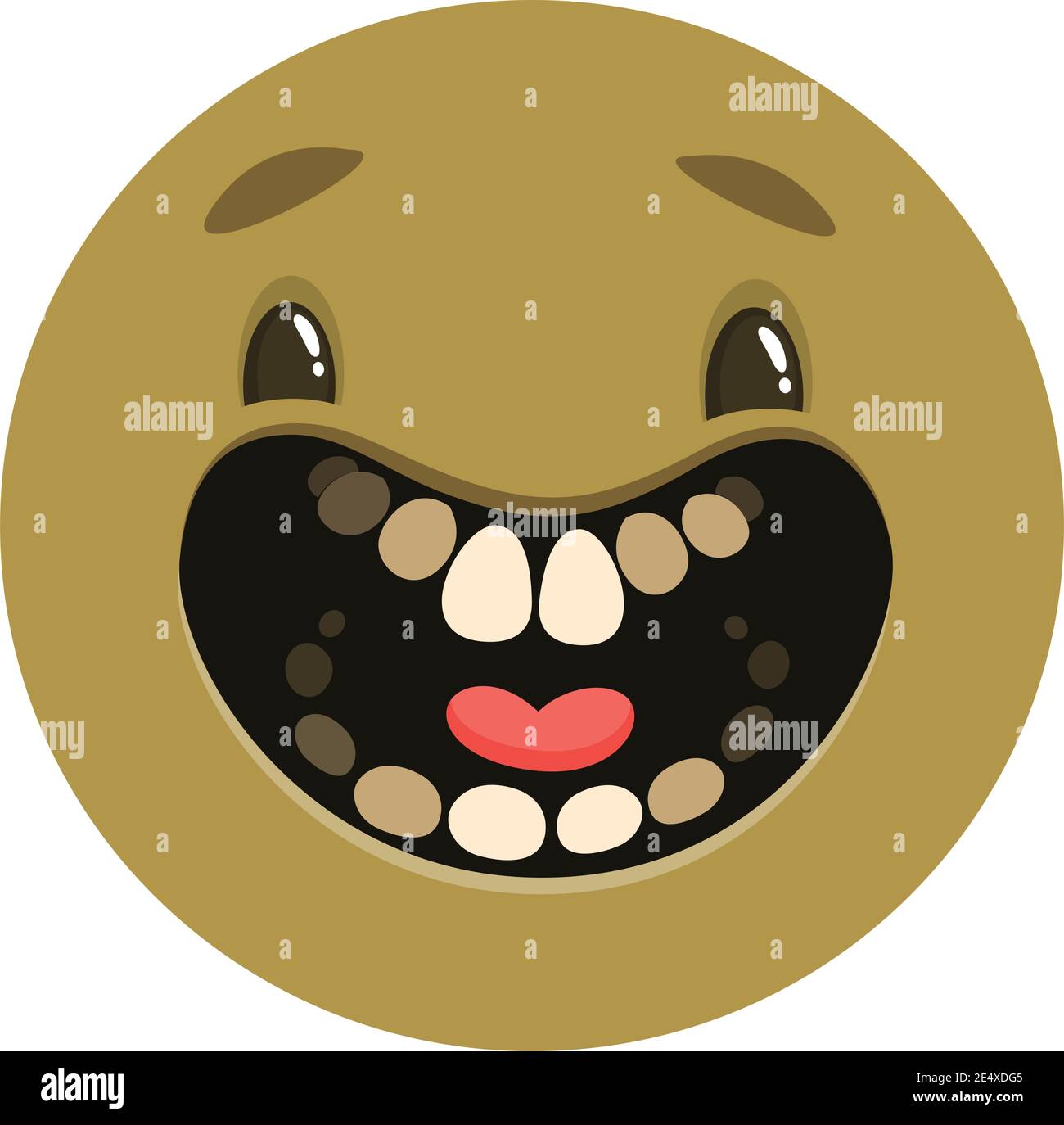 Funny cartoon monster face. Vector Halloween monster round avatar Stock ...