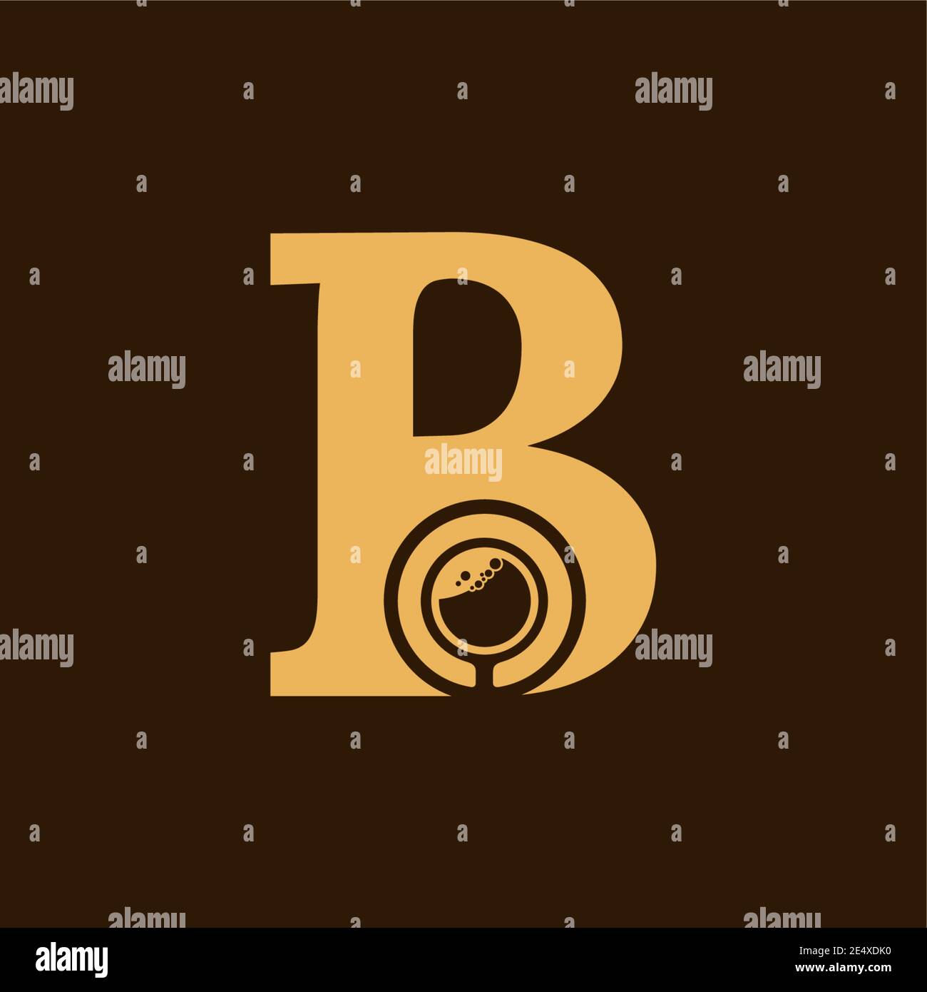 B initial logo with coffee sign logo vector template Stock Vector Image ...