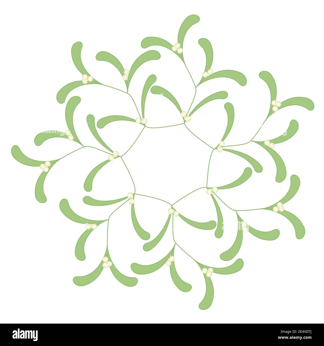 Mistletoe in an elegant circle art deco style with copy space as ...