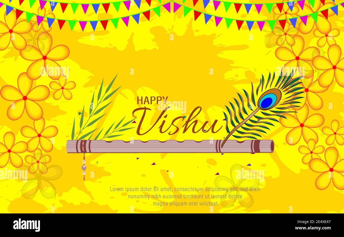 Illustration of Happy Vishu. Kerala festival with Vishu Kani,vishu ...