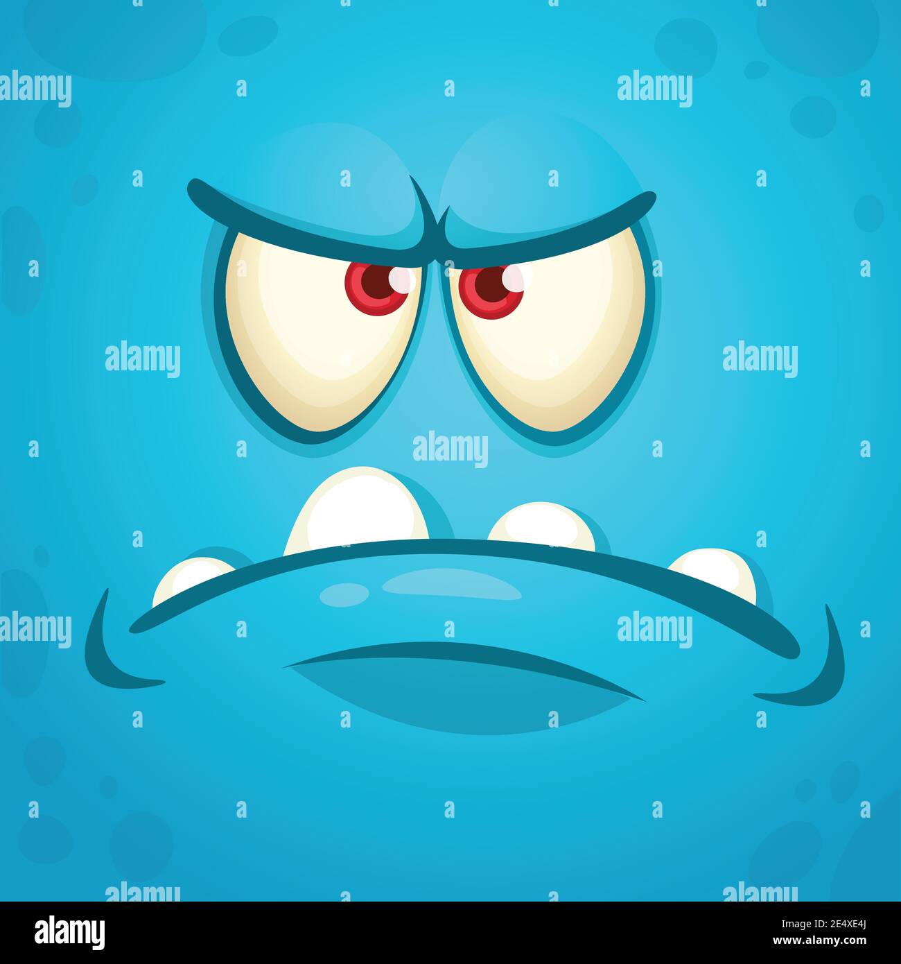 Angry and grumpy cartoon monster face. Vector Halloween monster Stock ...