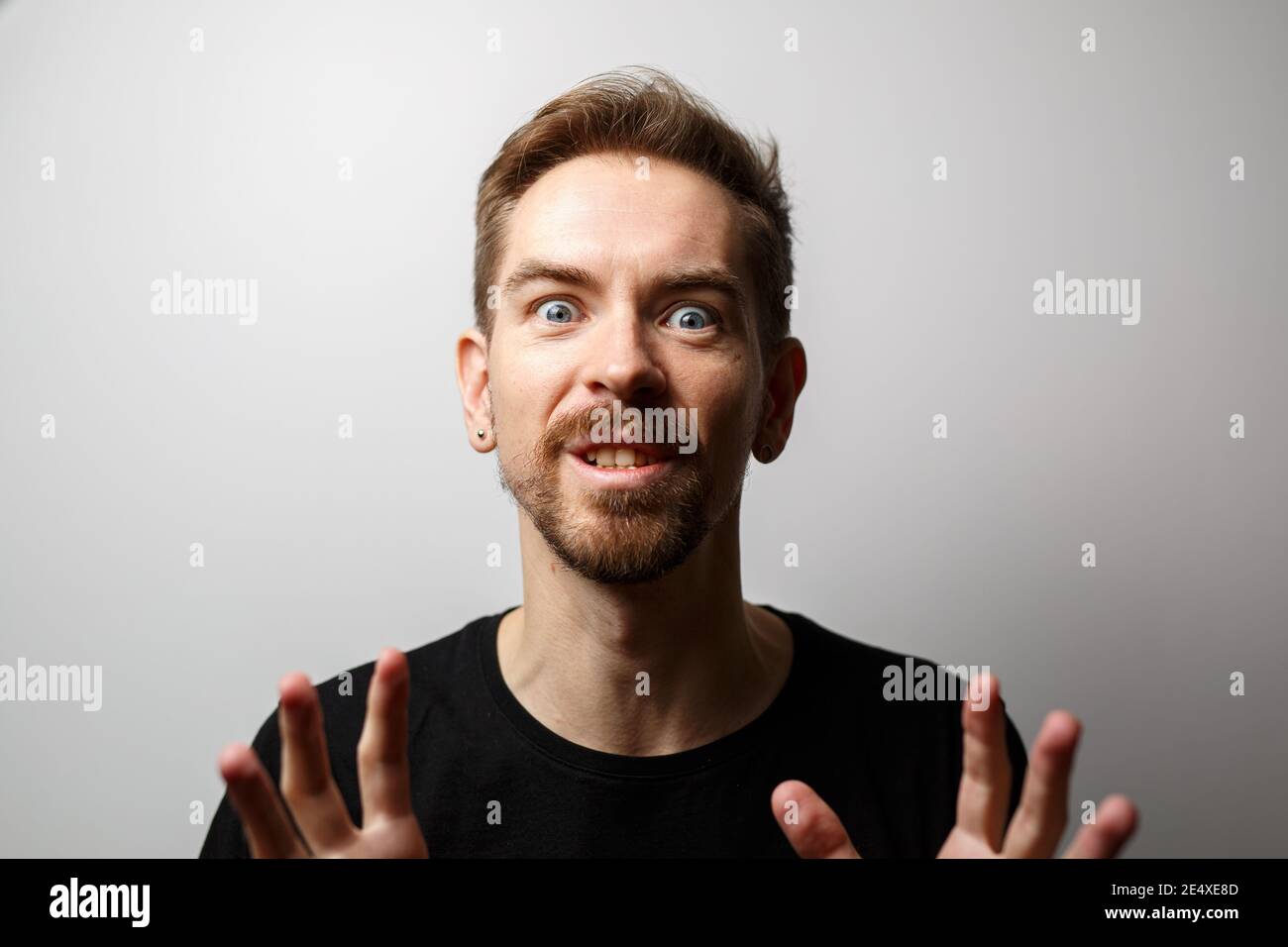 Portrait of a mad man Stock Photo - Alamy