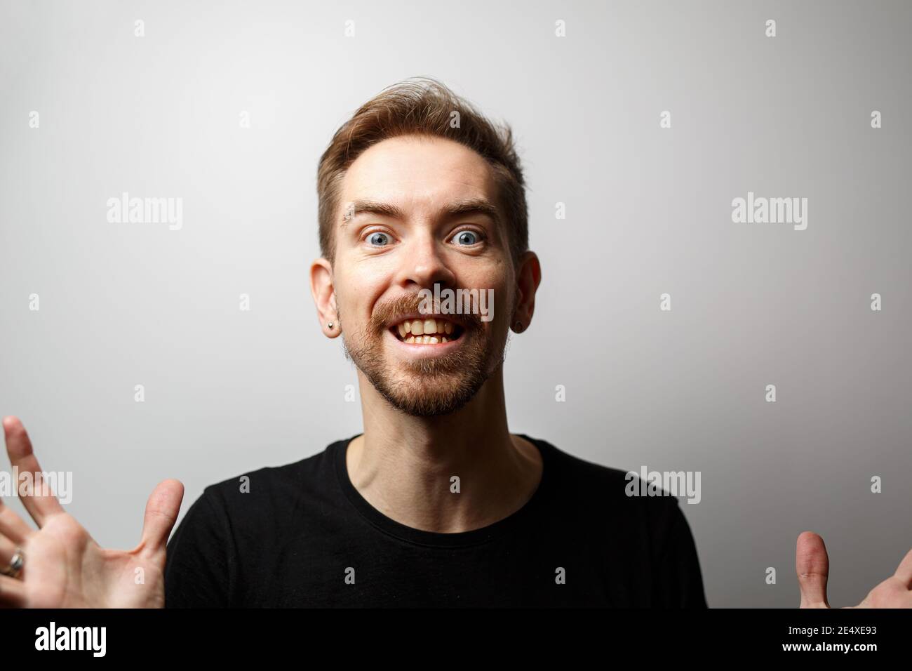 Portrait of a mad man Stock Photo - Alamy