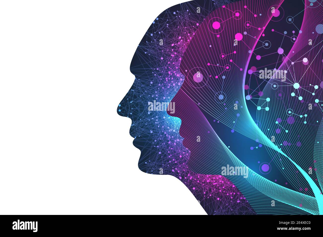 Futuristic Artificial Intelligence and Machine Learning Concept. Human ...