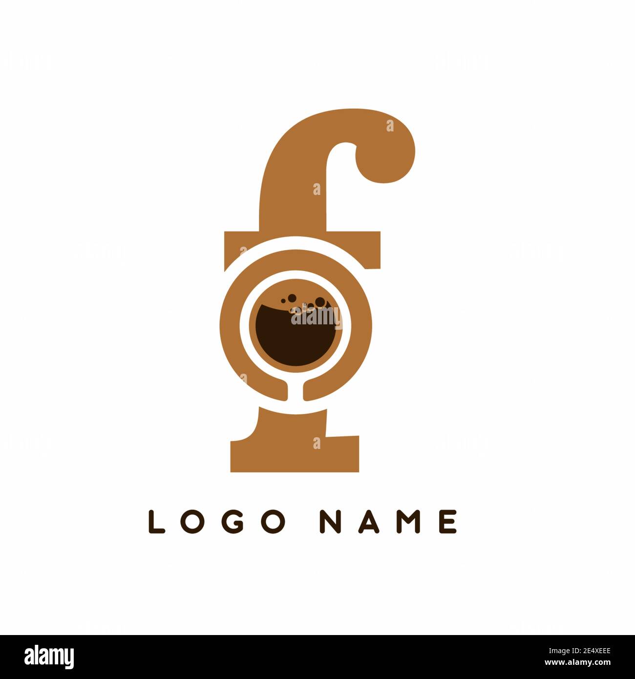 f initial letter with coffee cup logo vector template Stock Vector ...