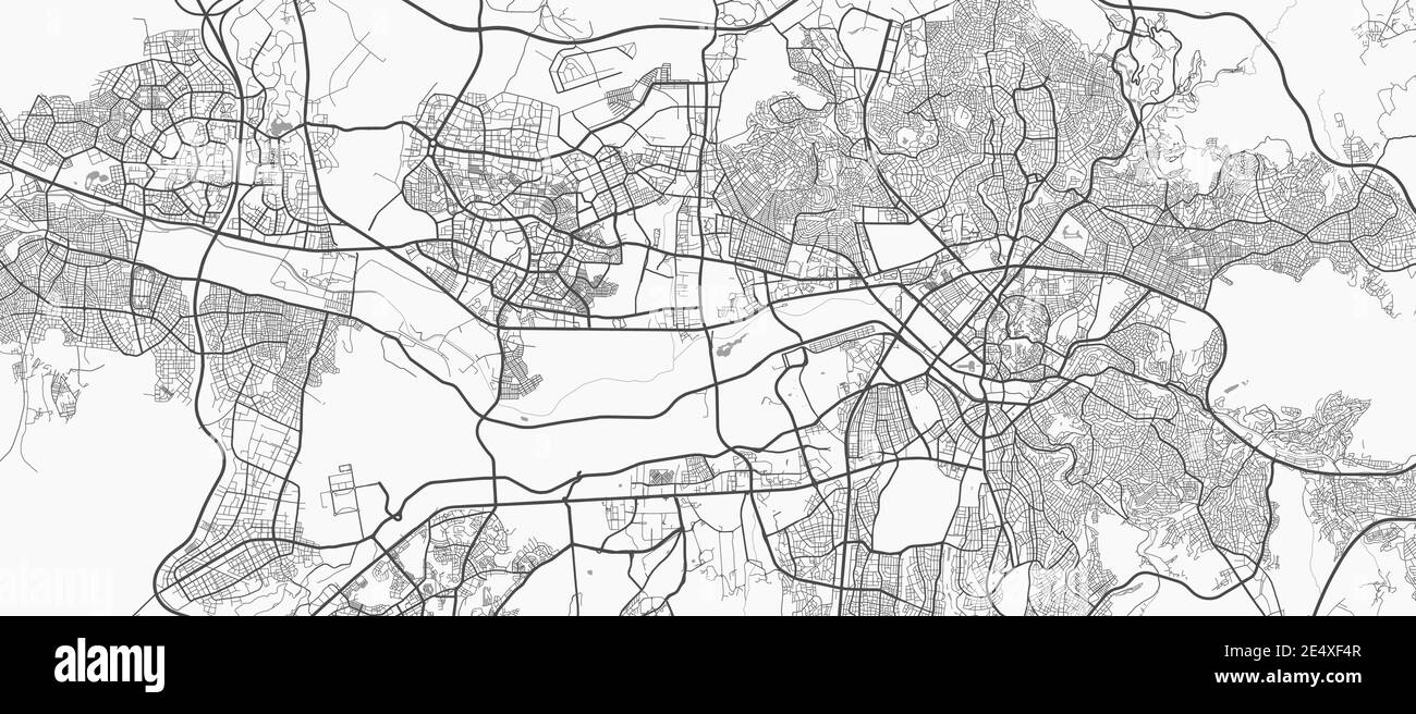 Urban city map of Ankara. Vector illustration, Ankara map grayscale art ...