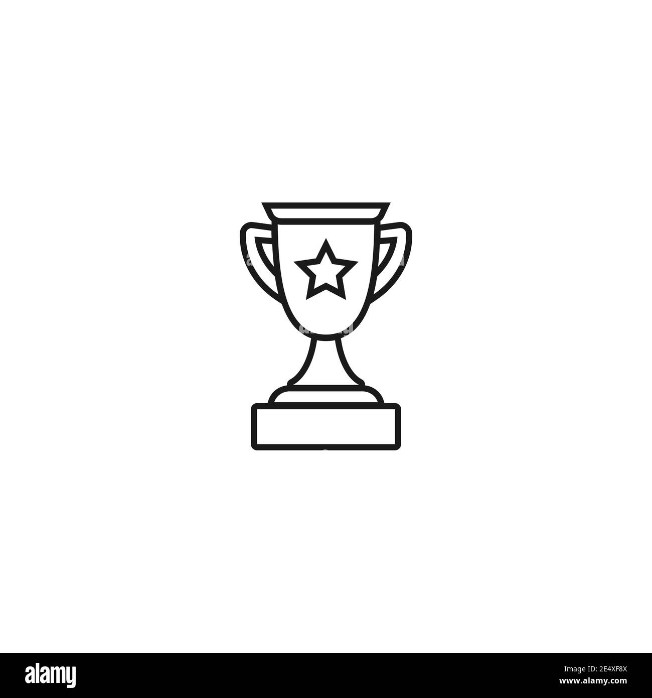 Trophy, winning cup with star isolated on white background. First place ...