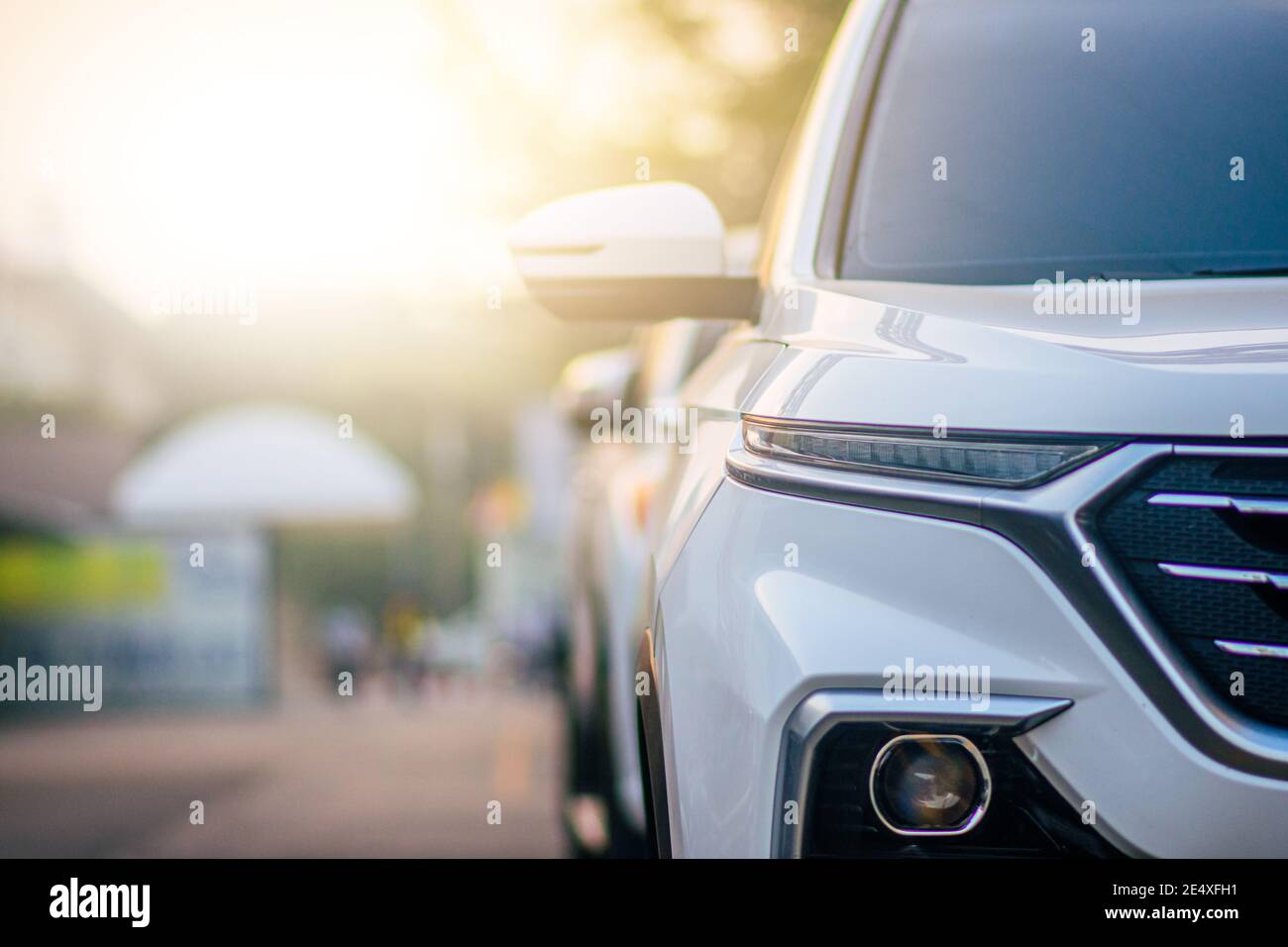 Car parked on road and Small passenger car seat on the road used for ...