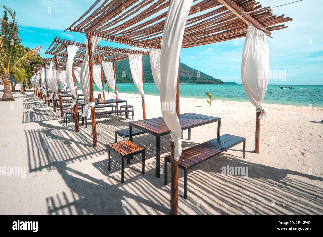 tables and chairs on the beach,relax beach A place to relax beside the ...