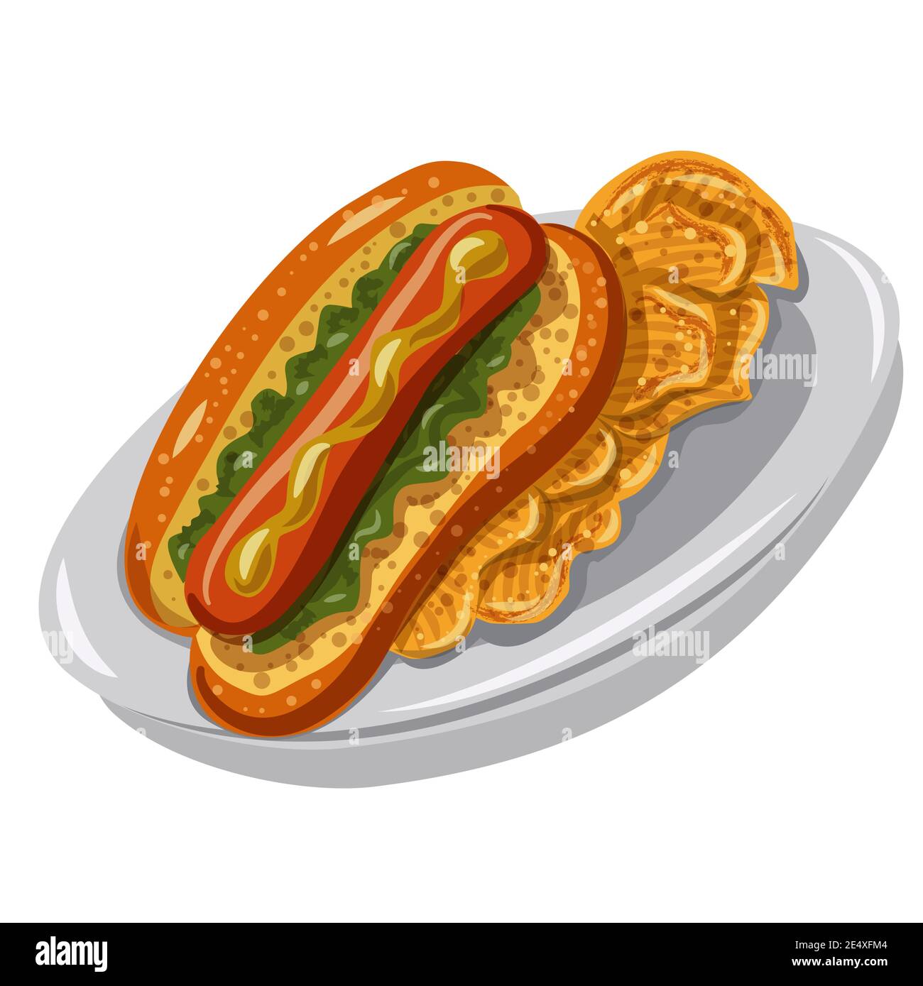 French fries with ketchup on plate Stock Vector Images - Alamy