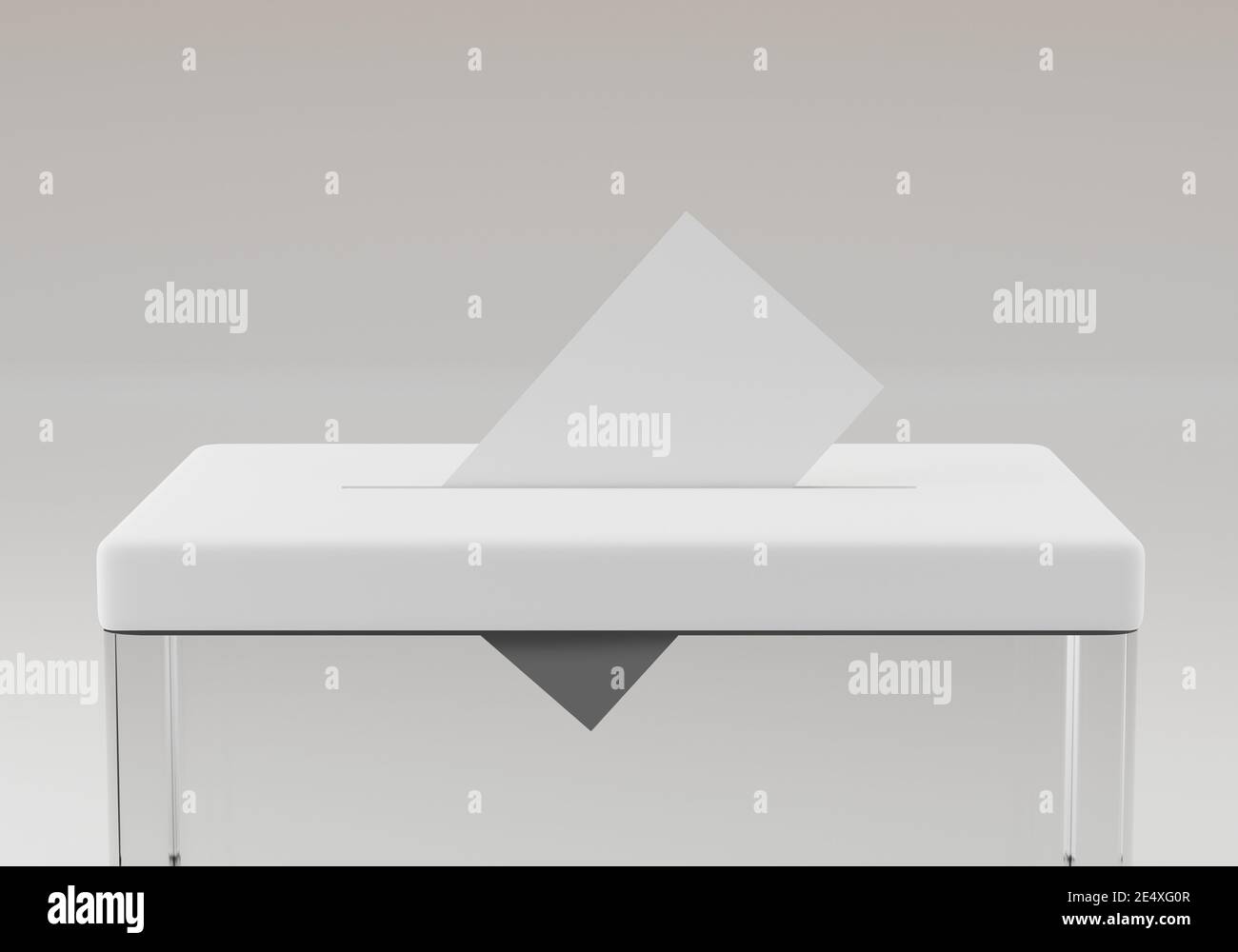 ballot box with one vote isolated on white background.3d Illustration ...