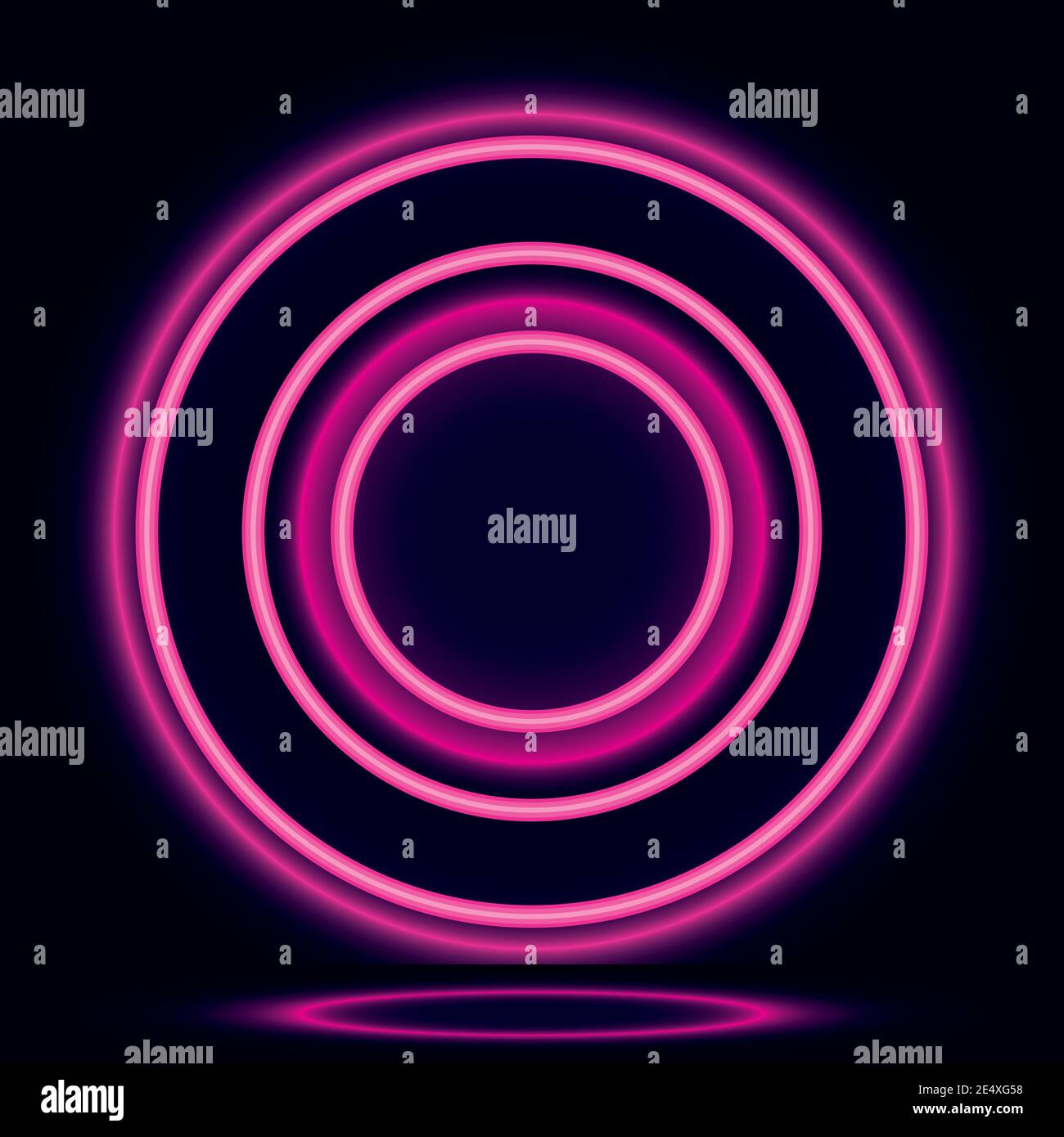 Neon pink circle design, Decoration advertising and fluorescent light ...