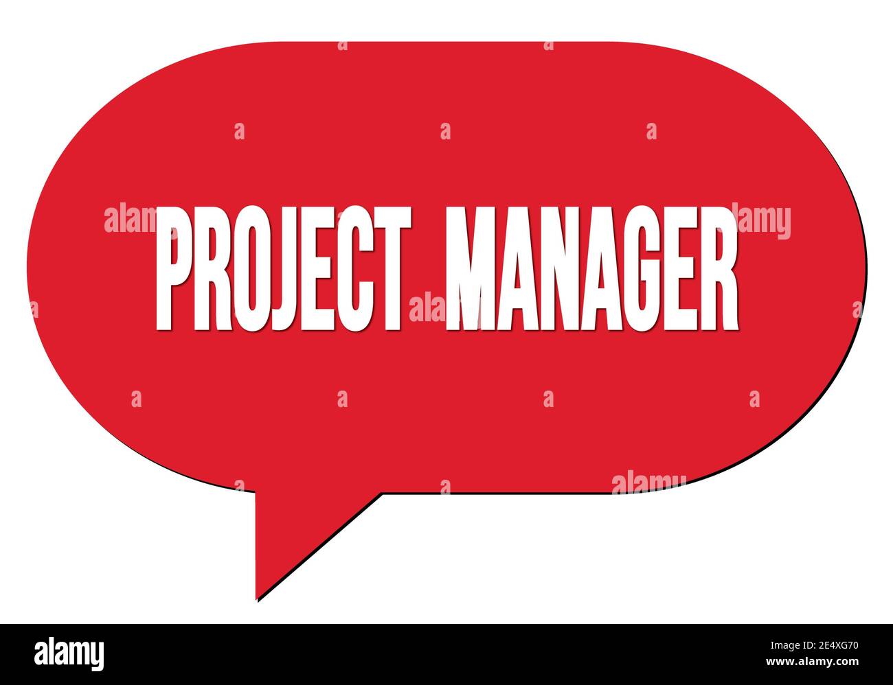 PROJECT MANAGER text written in a red speech bubble stamp Stock Photo ...
