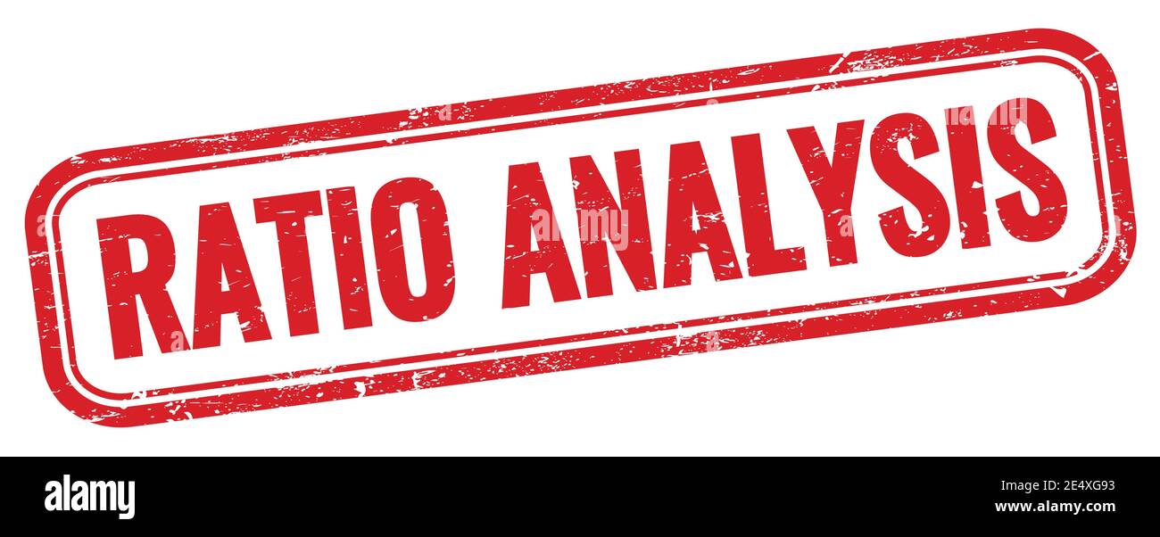 RATIO ANALYSIS text on red grungy vintage rectangle stamp Stock Photo ...
