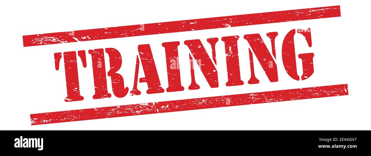 TRAINING text on red grungy vintage rubber stamp Stock Photo - Alamy