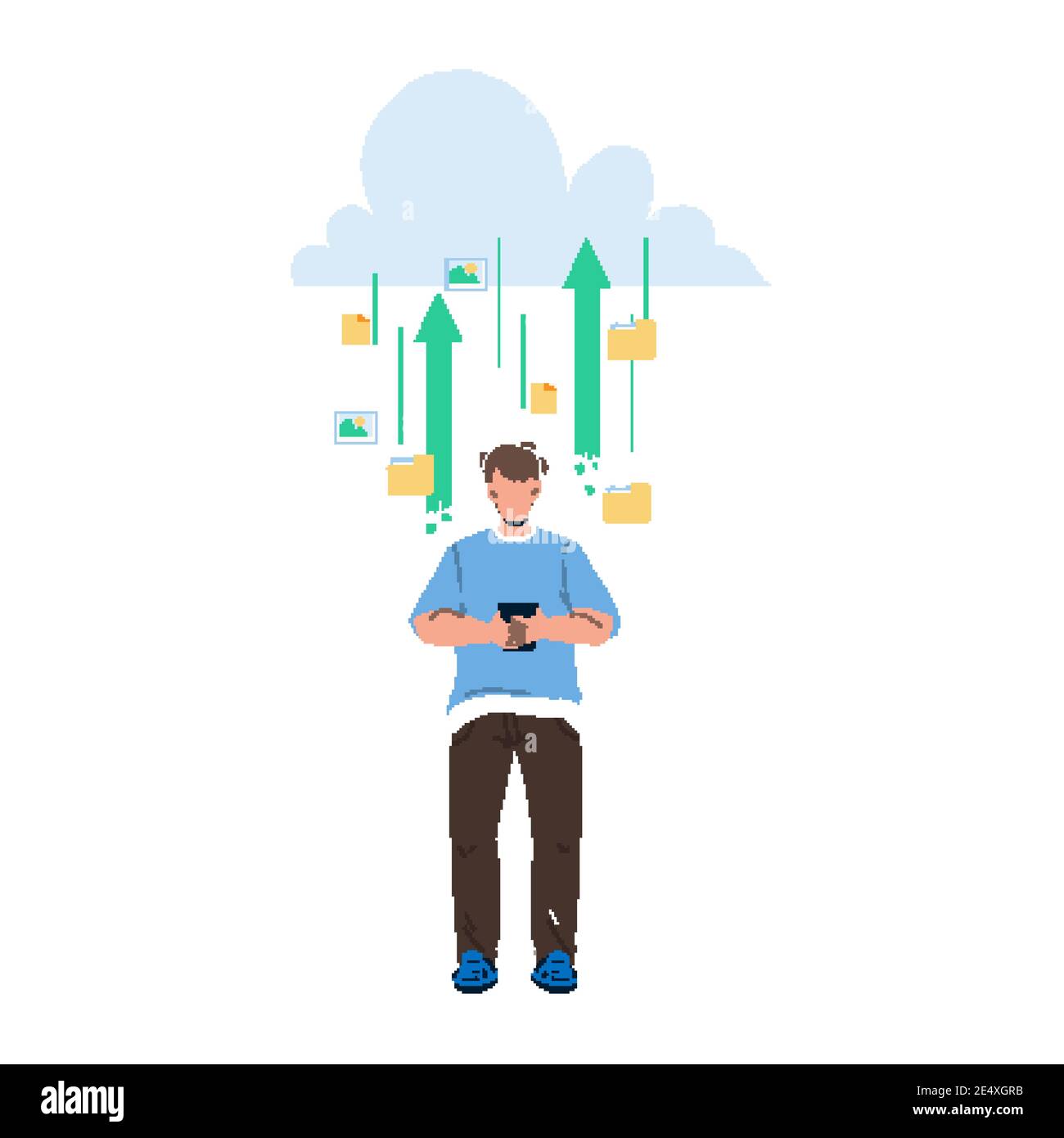 Cloud Storage Service For Save Information Vector Stock Vector Image ...